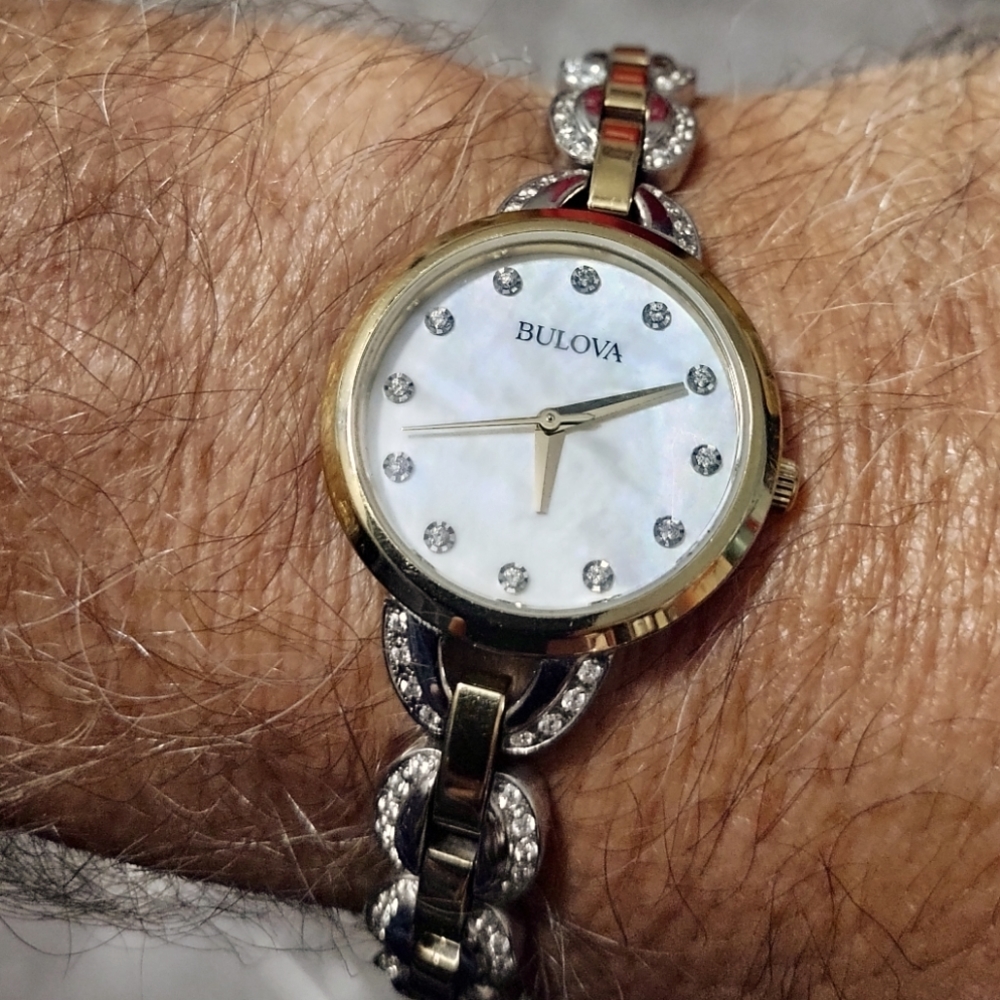 Bulova Mother Of Pearl Dial Two-Tone Ladies Watch 98l… - Gem